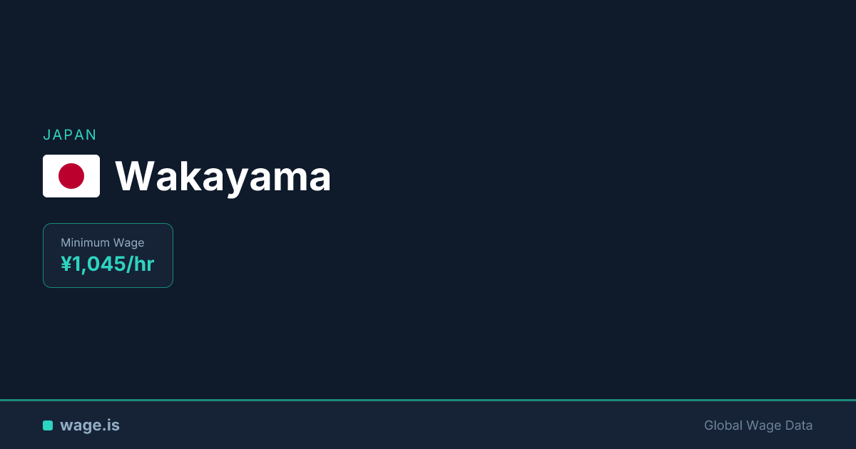 Average Salary in Wakayama, Japan — 2026 | wage.is